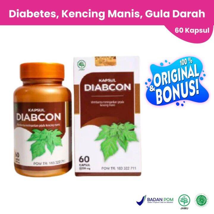 Obat Diabetes Kapsul Diacon Asli Penurun Gula Darah Isi 60 Kapsul ...