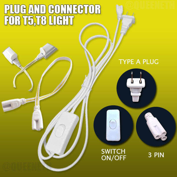 1.5 meters USA Plug Connector Light T5 T8 tube light (3 Pin) | Lazada PH