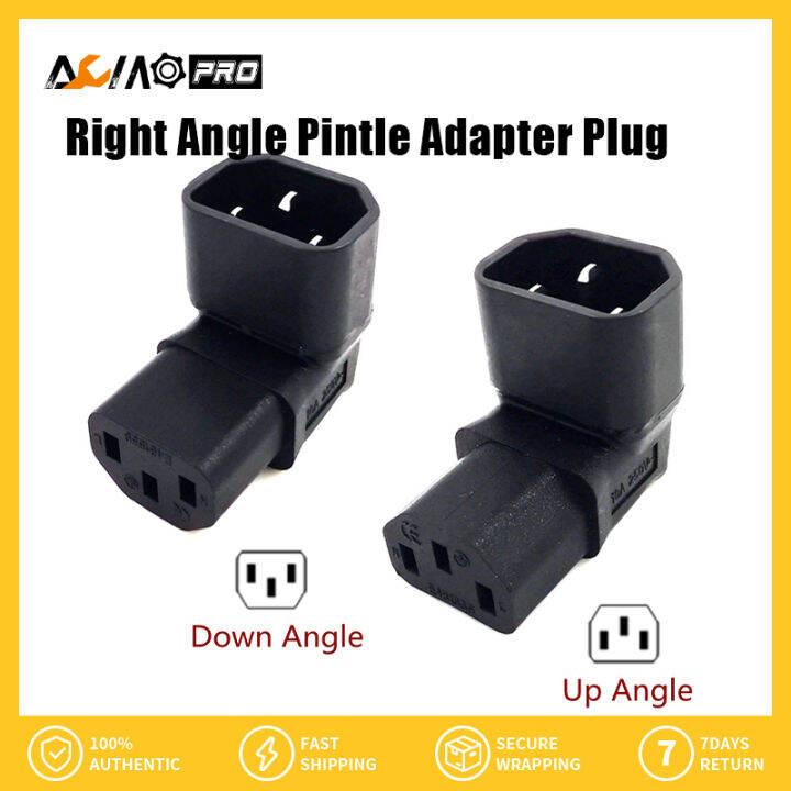 AumoPro 1PC IEC 320 C13 to C14 AC Plug Converter C14 to C13 Up/Down Angle Power Adapter Plug ...