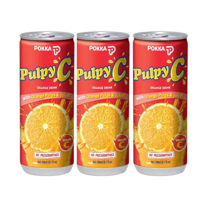 Pokka Pulpy C Orange Drink 240Ml - Pack Of 3 | Lazada PH
