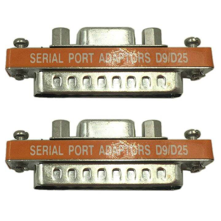 2X DB9 Female to DB25 Male Mini Serial Port Cable Adapter Gender ...
