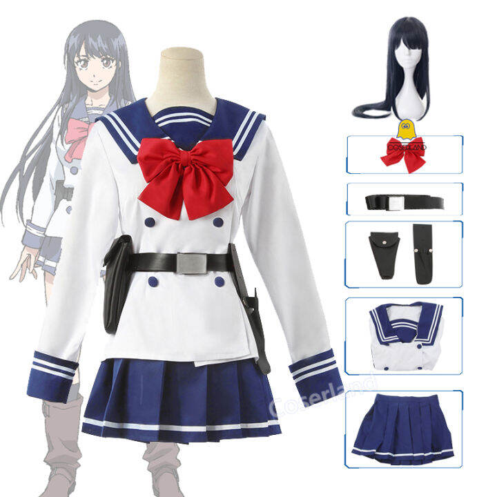 Anime High-Rise Invasion Yuri Honjo Cosplay Costume Skirt Set Tenkuu ...