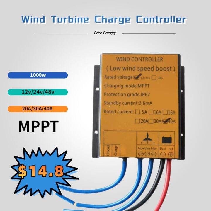 Factory 1000W Wind turbine MPPT Charge Controller 12v 24v AUTO 48V Low ...