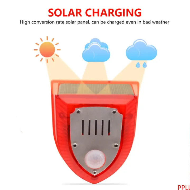 Solar Acoustooptic Alarm Light Solar Warning Light Infrared Induction ...