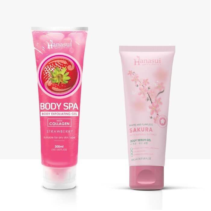 Paket Hanasui Body Spa Strawberry dan Body Serum Gel Sakura | Lazada ...