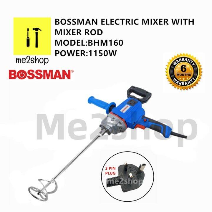 1150W BOSSMAN ELECTRIC DROLL MIXER FOR PAINT OR CEMENT WITH MIXER ROD ...