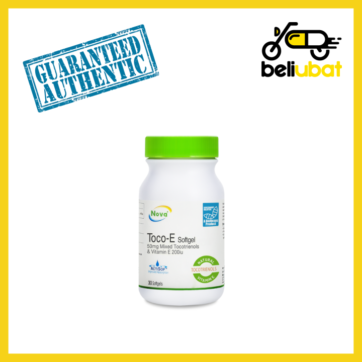 Nova Toco E (Vitamin E 200iu + Tocotrienol 50mg) 30's/100's | Lazada