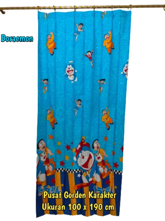 Gorden Pintu kamar Doraemon atau Gorden jendela minimalis 1 Kaca Motif Doraemon Evolution ukuran ...