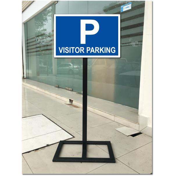 VISITOR PARKING SIGN BOARD WITH METAL STAND 490X300X1138MM | Lazada