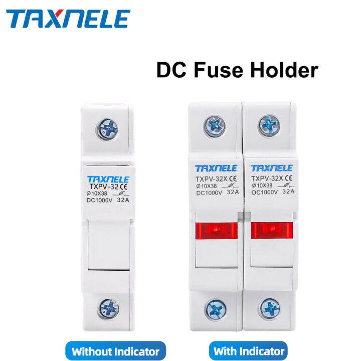 1P 2P DC Fuse Holder 10*38mm High Voltage Solar PV 1000V Fuse Base ...