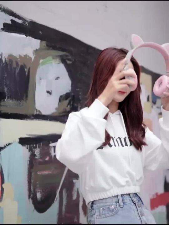 2023 Girl's Korean-Style Wireless Headset Bluetooth Headset Cat Ears ...