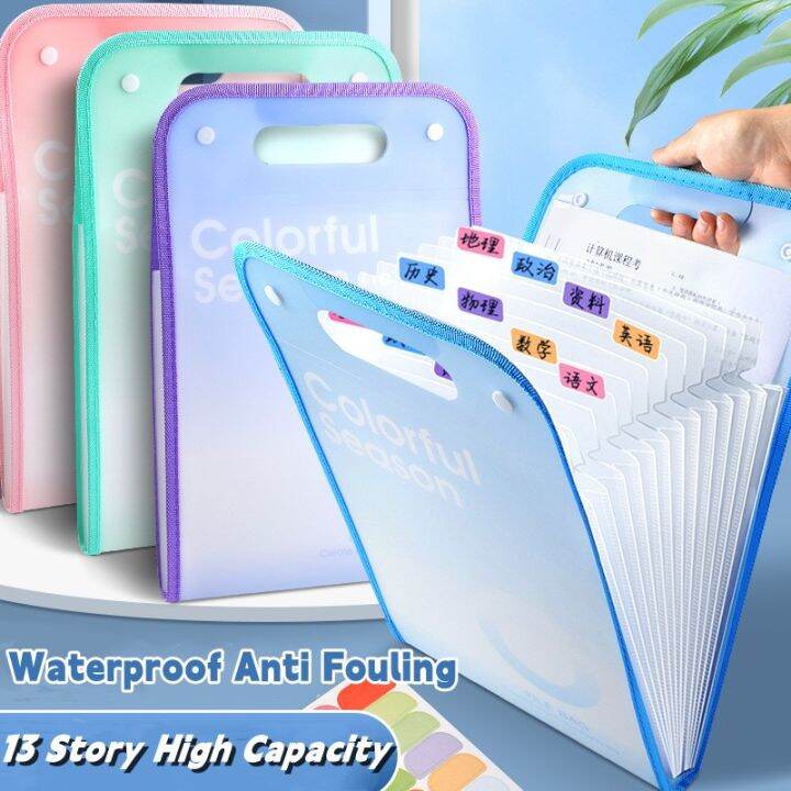 Expanding File Folder A4 Folder File Organizer Clear Book 13 layer high ...