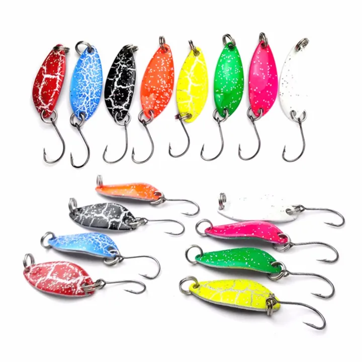 BOKALI 1เซ็ต3.2เซนติเมตร/2กรัมเลื่อมช้อนตกปลาเหยื่อโลหะที่มีสีสันฮาร์ด ...