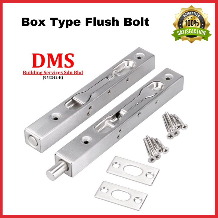 DMS Box Type Flush Bolt - Stainless Steel Door Action Flush Bolt/Latch Slug Selak Pintu | Lazada