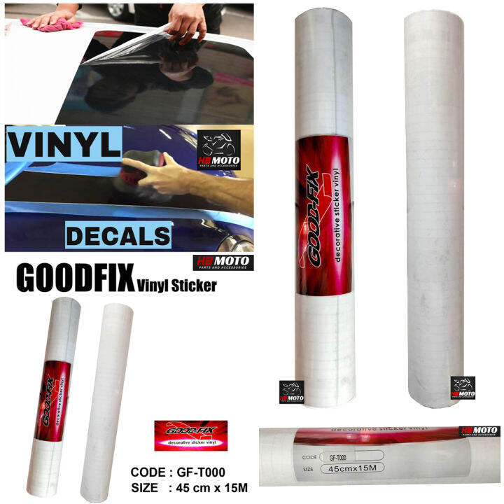 Sticker Vinyl GoodFix Putih (white) Transparan (GF-T000)/ Scotlight Vinyl GoodFix 45 Cm X 15 ...