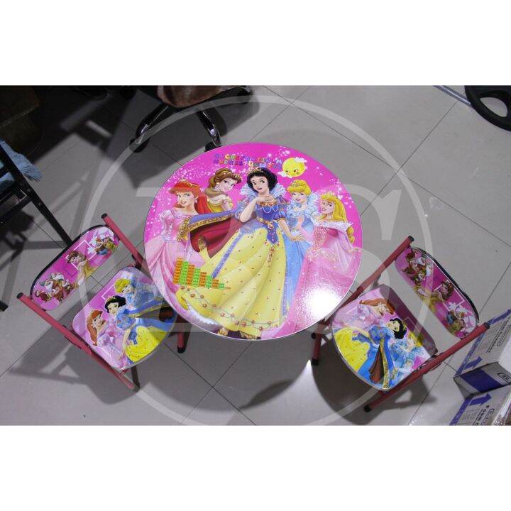 Foldable Round Study Table for Kids with 2 Chairs #KST005 | Lazada PH