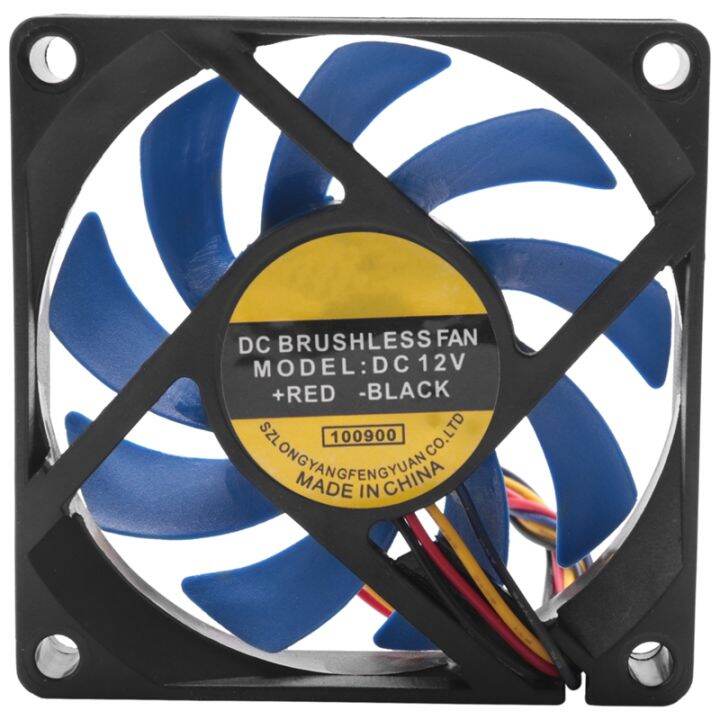 12V DC 32 70mm 4-Pin Computer Case CFM PWM CPU PC Fan Blue & Black ...