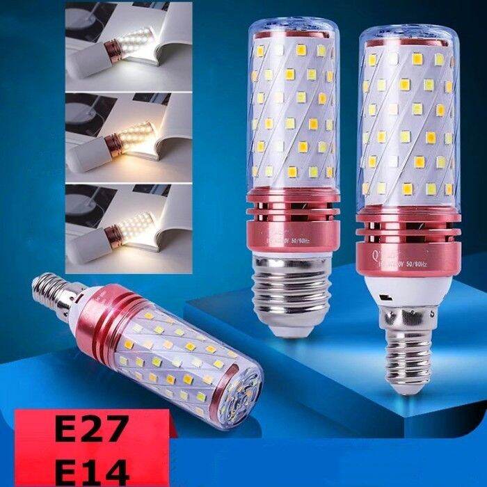 LAMPU CANDLE LED E27 3warna 12w /putih+warm white+kuning/lampu lilin / 3warna/lampu hias Super ...