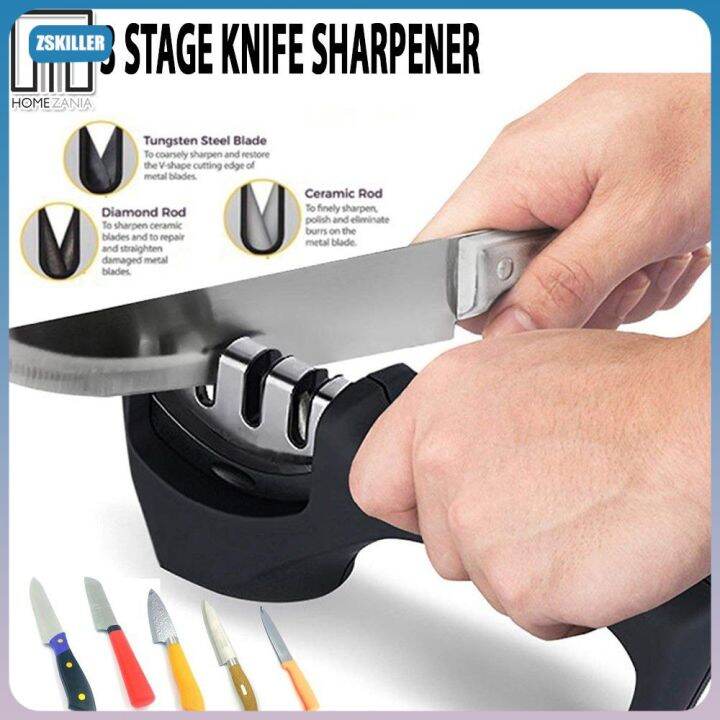 Multifunction Knife Sharpener 3 Stage Home Handheld Portable Kitchen ...