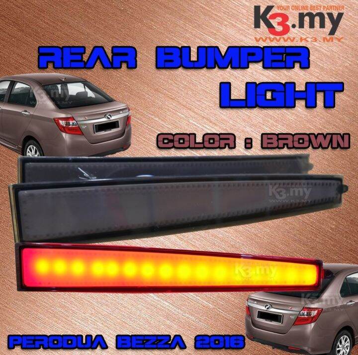 Perodua Bezza 2016 Rear Bumper Reflector LED Smoke Lamp | Lazada