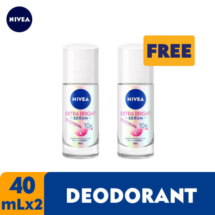 NIVEA Deodorant Extra Bright Serum 10x Anti-Perspirant Serum Roll-on ...