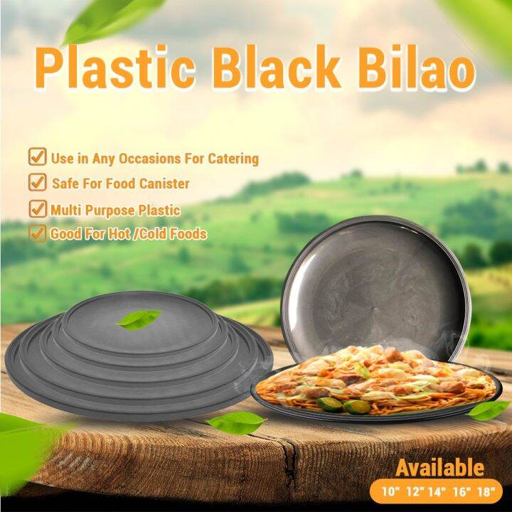 SIMFO SHOPPING Plastic Black Bilao Reusable Food Grade Plastic Round ...