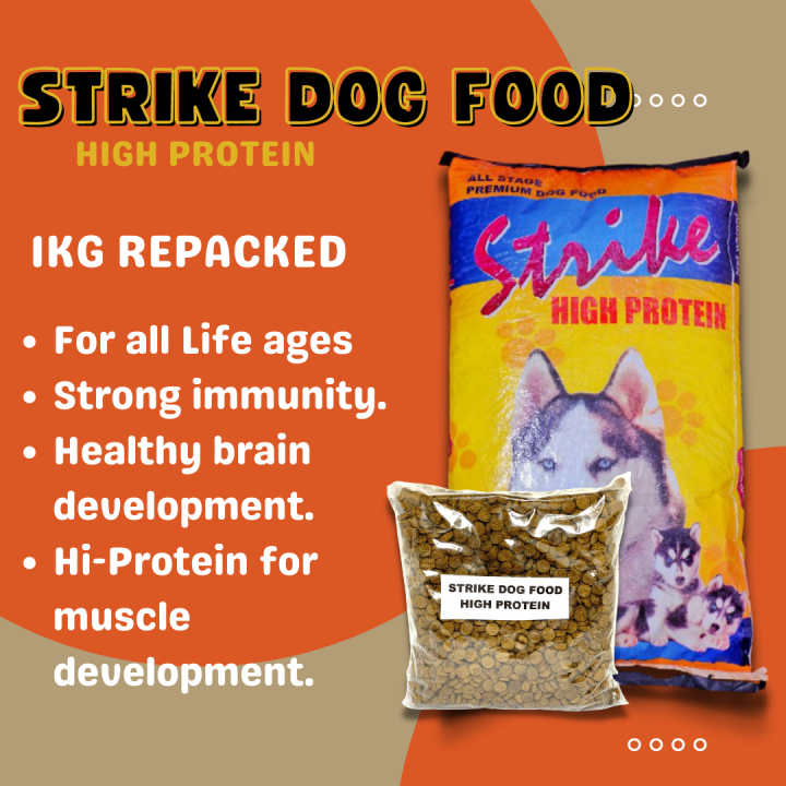[FCR AGRIVET] 1kg STRIKE Dog Food High Protein For All Ages (Repacked ...