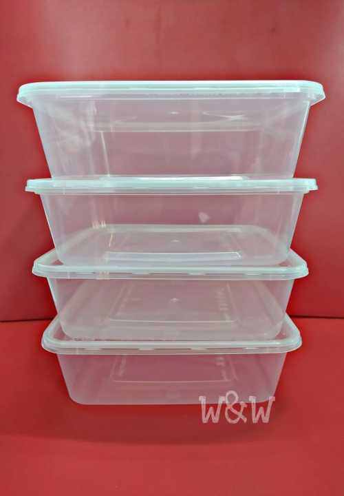 Thinwall Square 1000 ML/ 1 Liter / Kotak Makan Jumbo Plastik Isi 50pcs ...