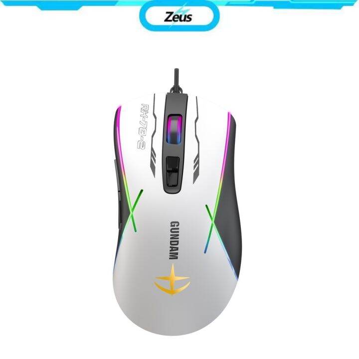 ☢ Zeus x Gundam ( GD-001BLACK ) RGB LED Wired Gaming Mouse RGB Backlit ...