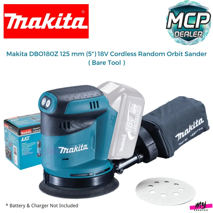 Makita DBO180Z 125mm ( 5" ) 18V Cordless Random Orbit Sander ( Bare ...