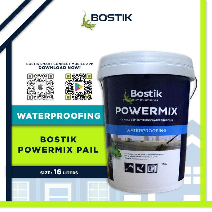 BOSTIK Powermix Cementitious Fiber Reinforced Waterproofing, White, UV ...