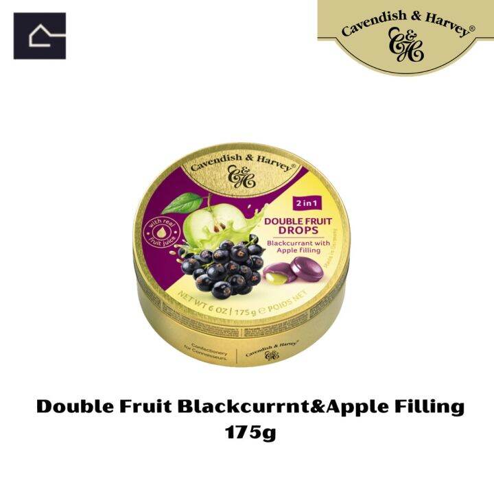 Cavendish & Harvey Double Fruit Drops Blackcurrant&Apple Filled ลูกอม ...