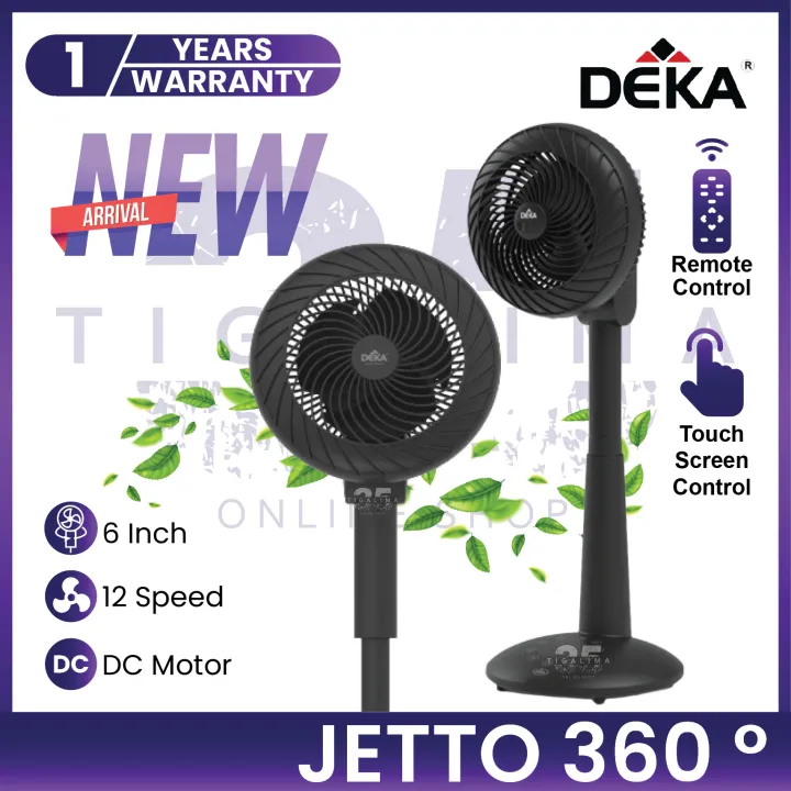 DEKA JETTO-STF360 Stand Fan / Table Fan 6" 3 Blades Air Circulator Fan ...