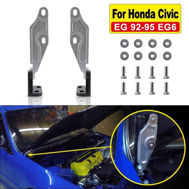 【LZ】 Aluminum Quick Release Hood Hinge Release Latch Billet For Honda Civic EK 1996-2000 EG 1992 ...
