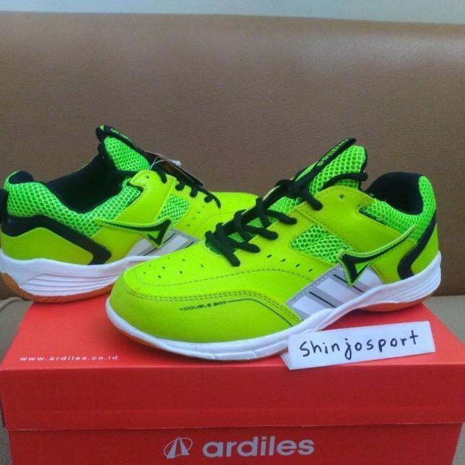 SEPATU BADMINTON ORIGINAL ARDILES UNISEX ANTI SLIP SOL KARET IJO NEON ...