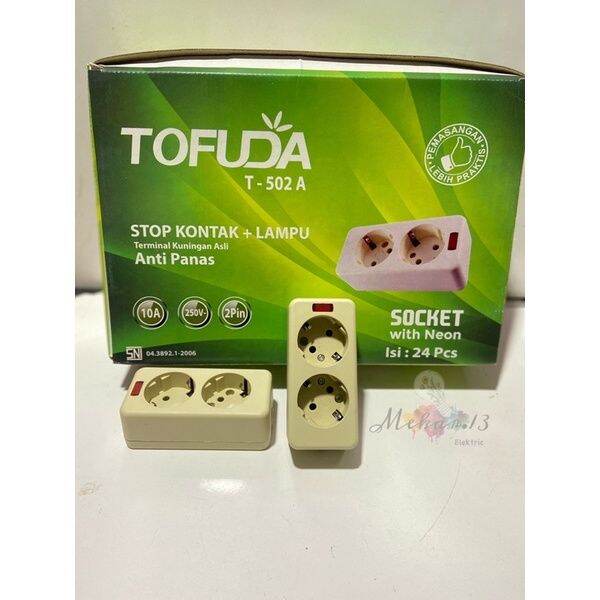 Stop Kontak Arde 2 Lubang Kuningan TOFUDA T-502A | Lazada Indonesia
