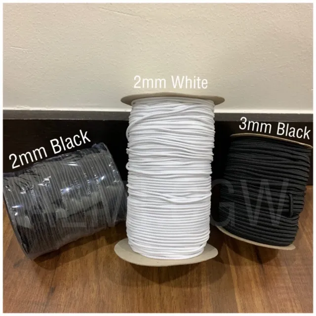 hot GARTER: 1-8 (2mm) (3mm) Black or White Braided Elastic Cord | Lazada PH