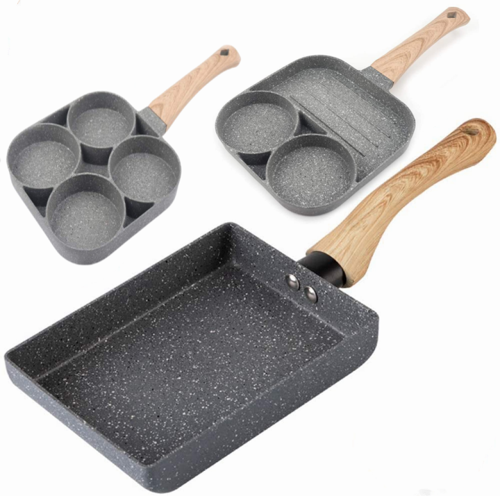 One-Three-Four-hole Omelette Pan Flat-bottomed Non-stick Egg Dumpling ...