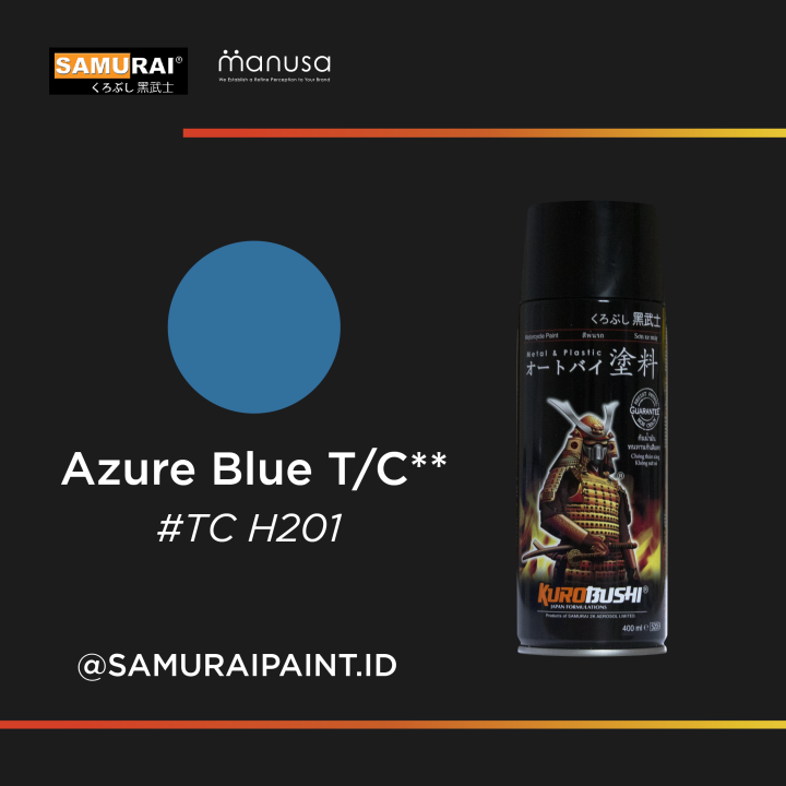(TopCoat) TCH201 Azure Blue - SAMURAI PAINT Cat semprot/Pilox/Aerosol ...