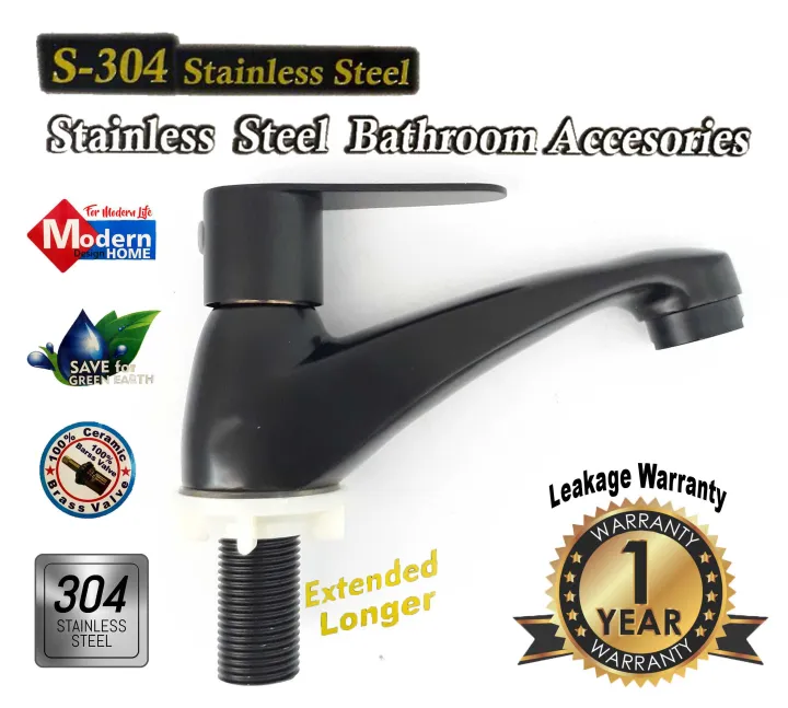 Elegant Matt Black Stainless Steel Bathroom Basin Water Bib Tap | Lazada