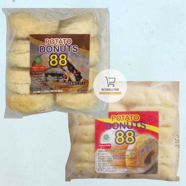 Donat Kentang 88 Potato Donut Gula (isi 10) / Coklat(isi 8) | Lazada ...