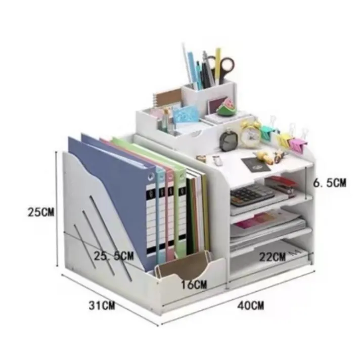 Desk Storage Bookshelf Folder Book Office Paper Storage Box File Rack ...