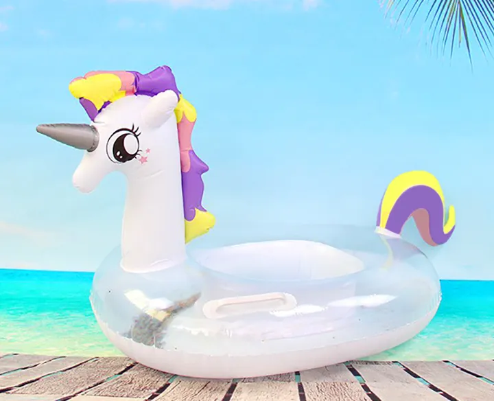 Unicorn Sequin Baby Swimming Boat Inflatable Floater Salbabida for Baby ...