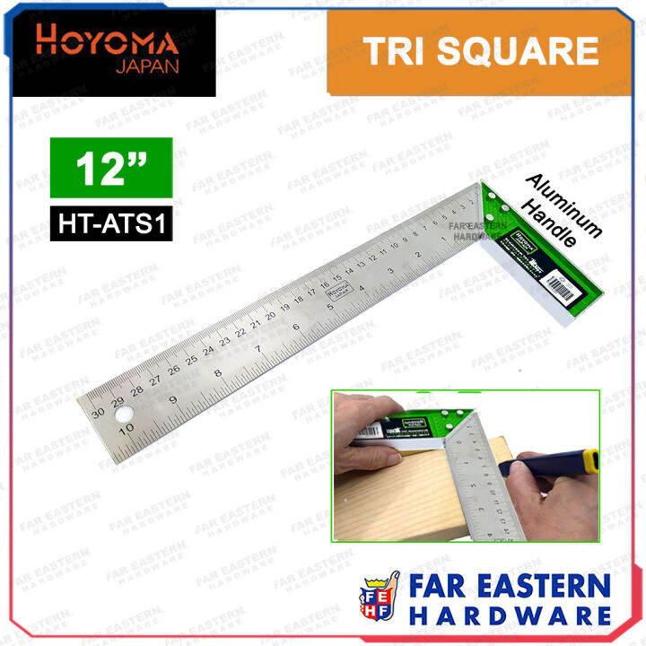 HOYOMA Tri Square Ruler Try Aluminum Handle 12" HT-ATS1 HYHT | Lazada PH