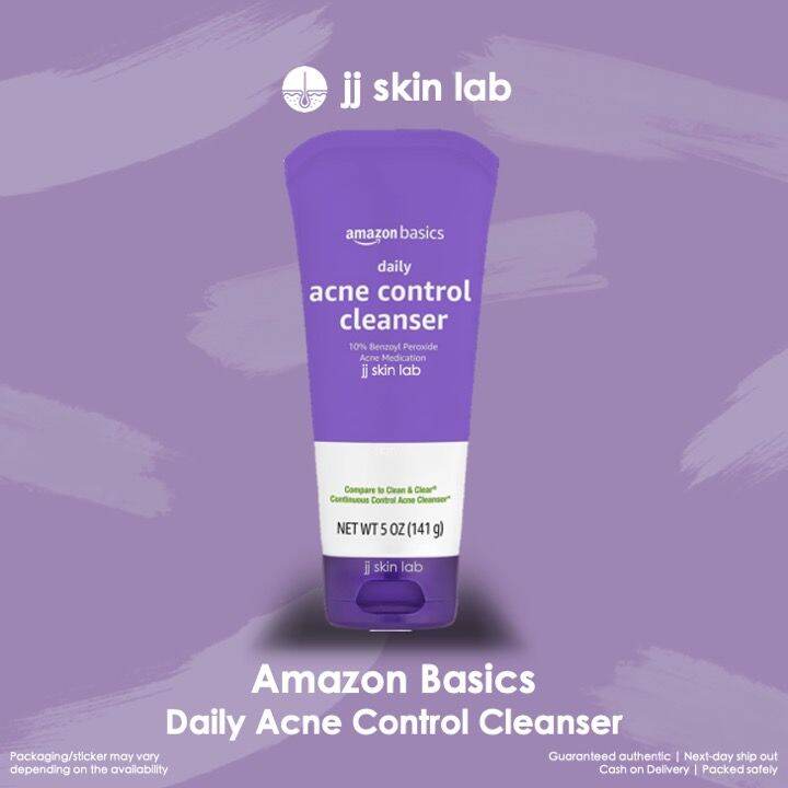 Amazon Basics Daily Acne Control Cleanser 10% Benzoyl Peroxide Acne ...