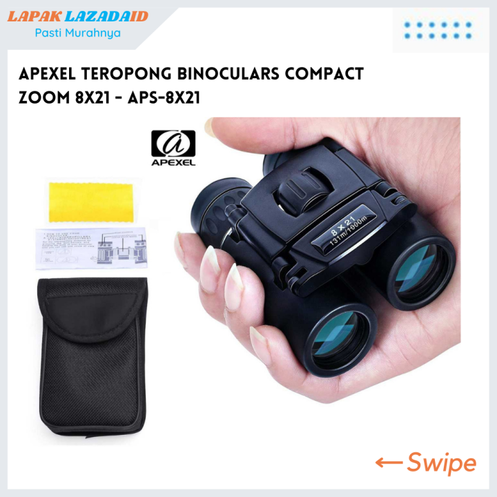 Teropong Binoculars Mini Jarak Jauh Compact Zoom 8x21 Field of View ...