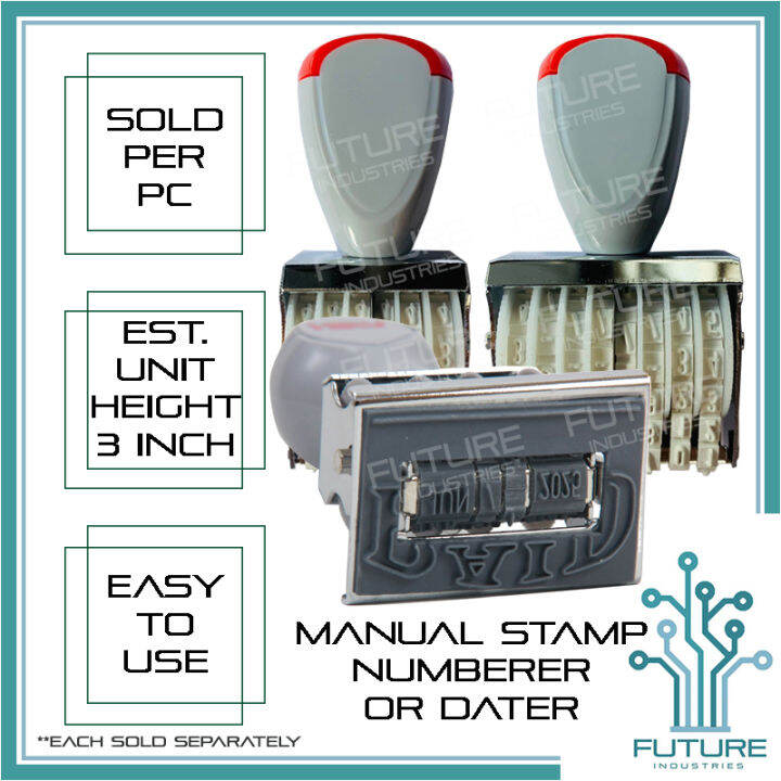 Stamp and Sign Rubber Numberer Dater Stamp 6 Digits 7 Digits 8 Digits Dater Paid With Date ...