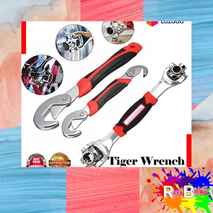 Rainbow Universal Grip Wrenches 2-piece Set (Black/Red) With Tiger ...