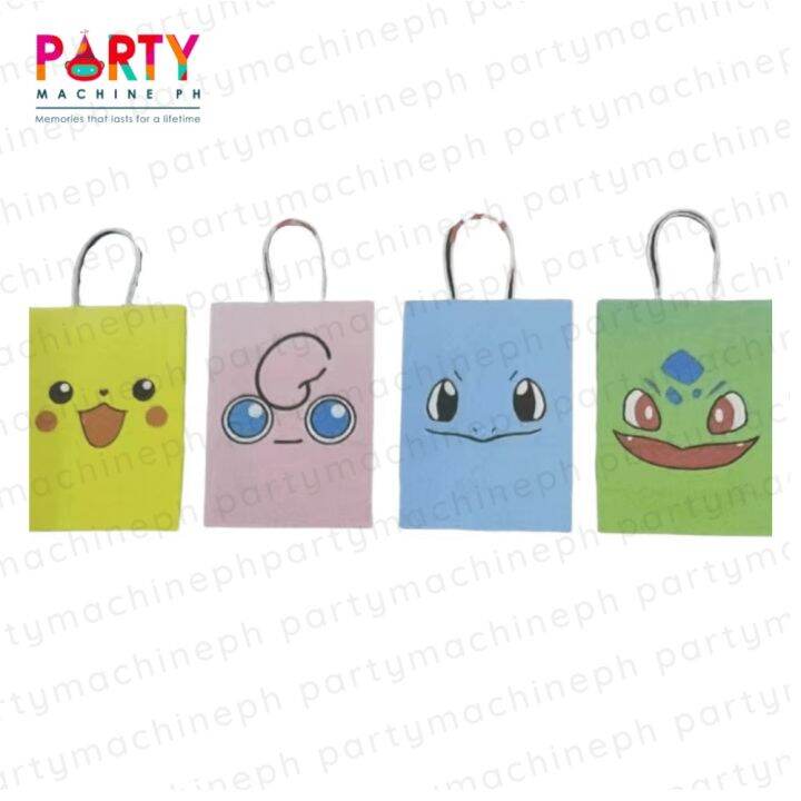 【Hot】 12pcs Pokemon Paper Bag Pikachu Paper Bag Pokemon Giveaway Bag ...