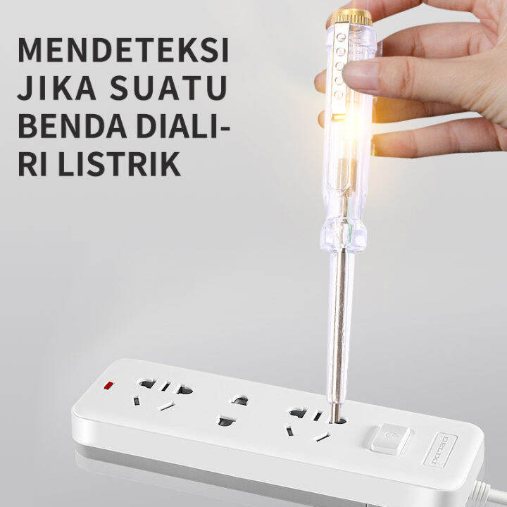 ISKU obeng tespen listrik / Test Pen/Tespen 100-500 VAC 14 cm Tester ...